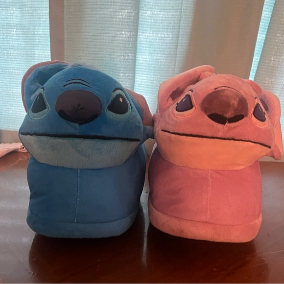Disney | Shoes | Disney Stitch And Angel Plush Slippers | Poshmark